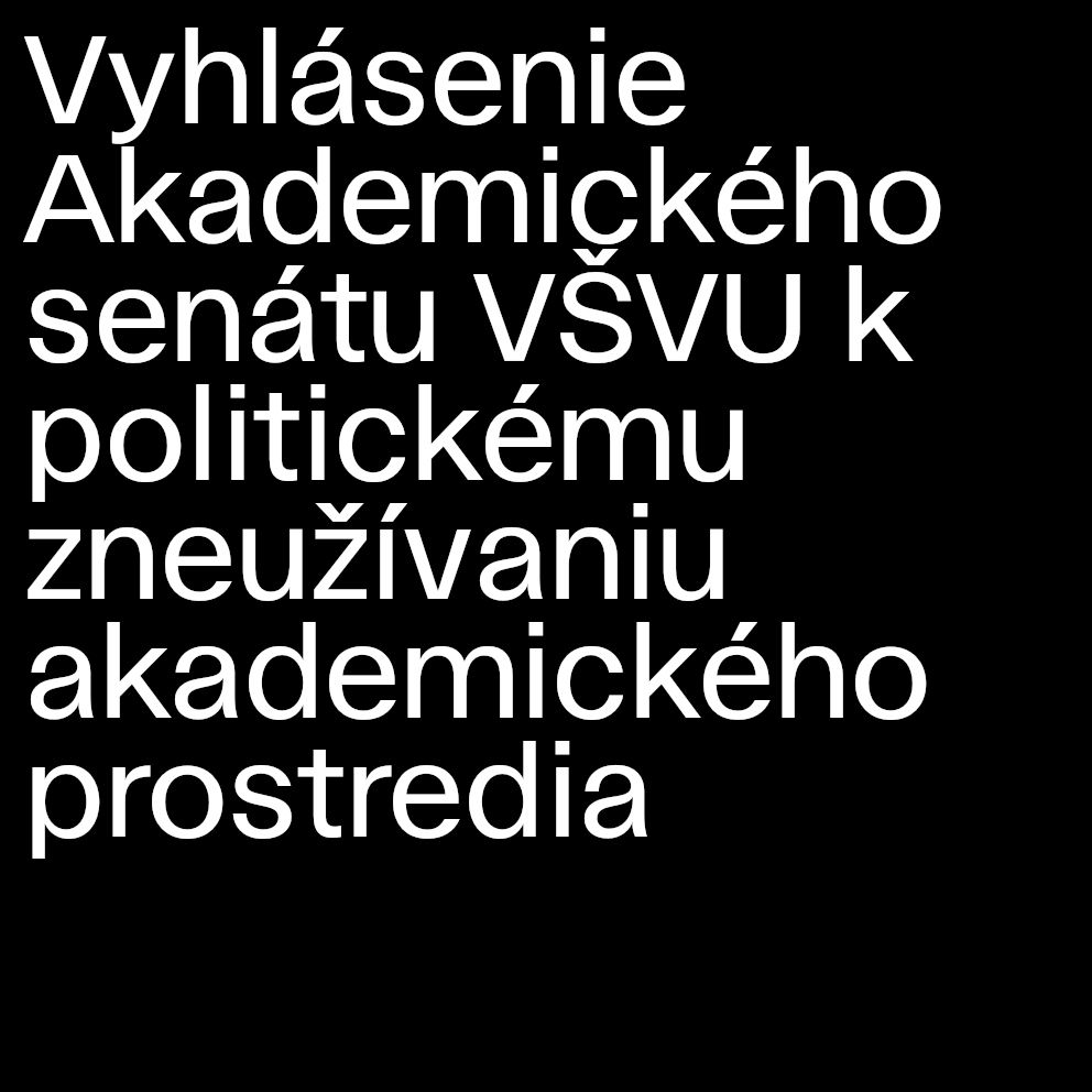 Statement of the Academic Senate of the Academy of Fine Arts and Design ...