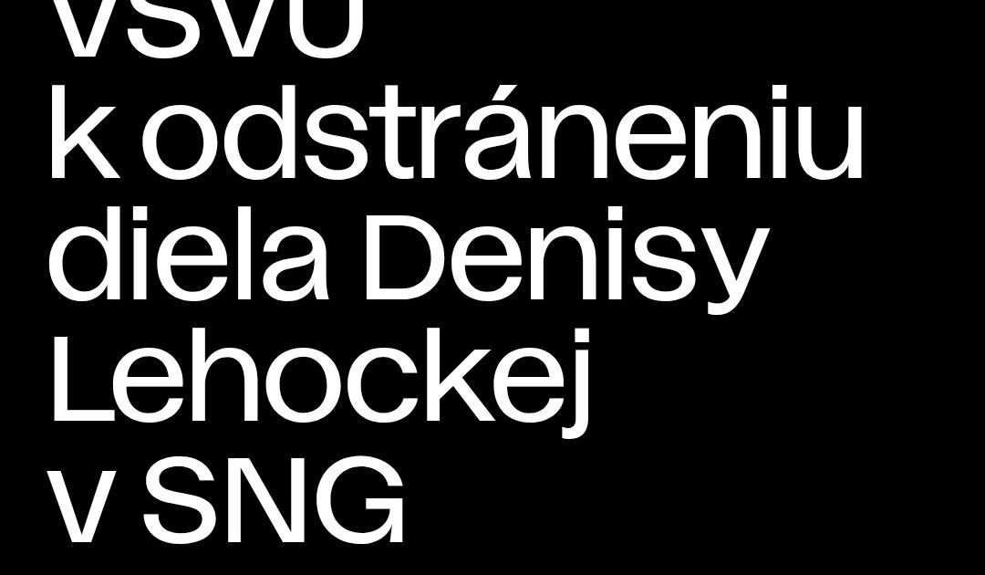 Statement of tAFAD regarding the removal of Denisa Lehocká's artwork in ...